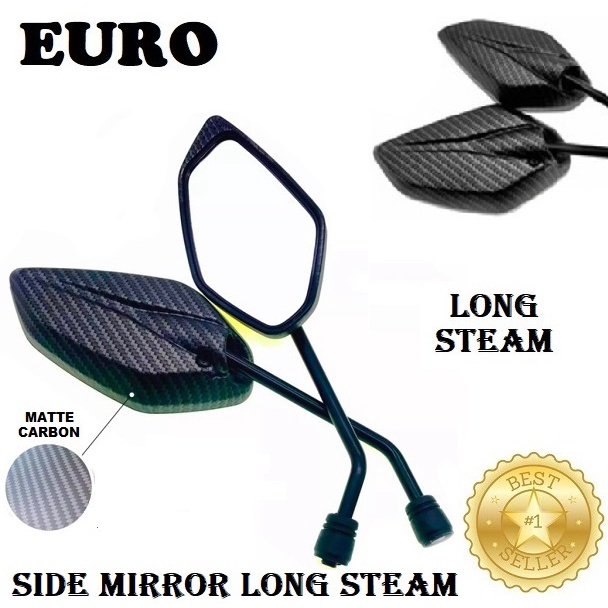 EURO SPort R 125 e3 | Motorcycle Side Mirror Long Steam | Black Carbon ...