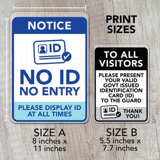 ID Required All Visitors Must Sign In Sign / Laminated Signage / Sign ...