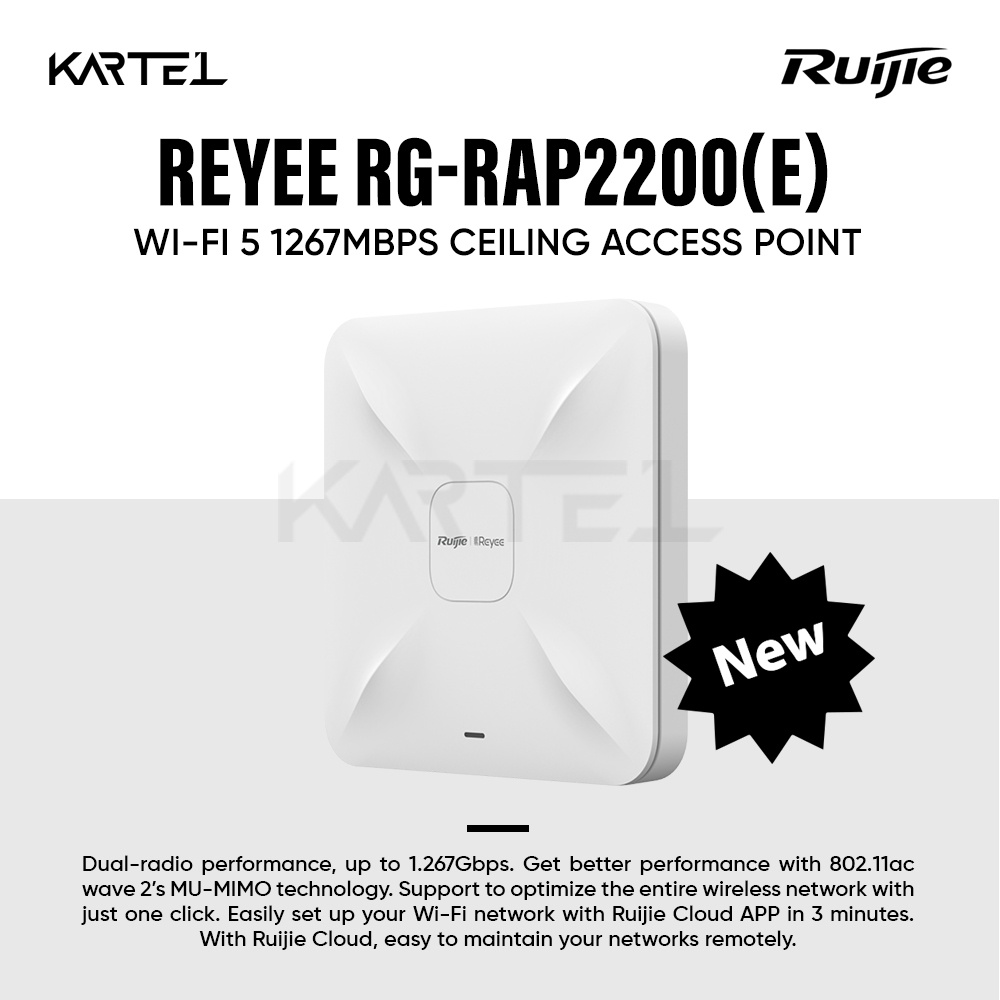 Ruijie RG-RAP2200(E) AC1300 Dual Band Gigabit Ceiling Mount Access ...