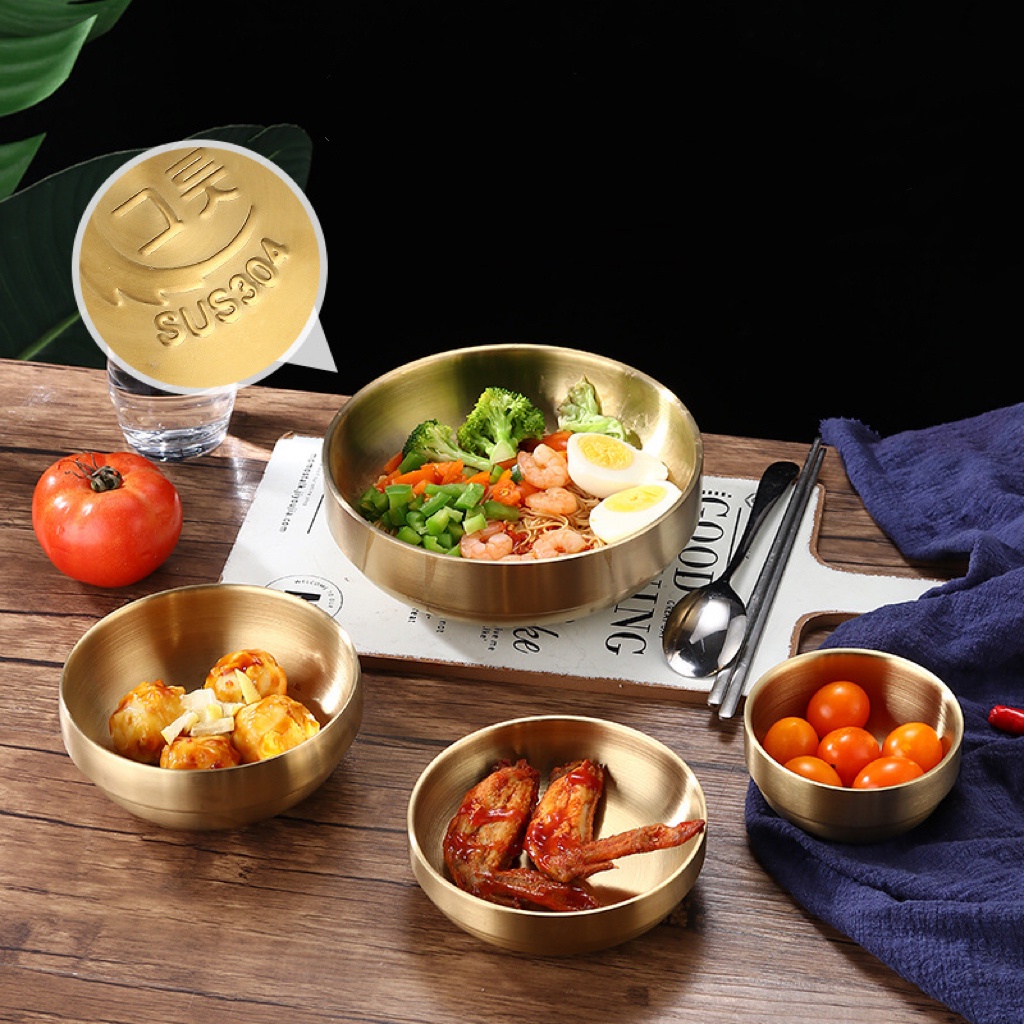 304 Stainless Steel Korean Seasoning Dish Cold Dish Dish Korean Golden ...