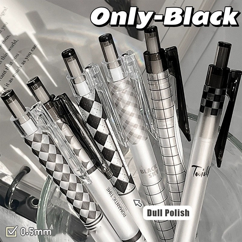 Black checkerboard gel pen 0.5mm high-quality student stationery ...