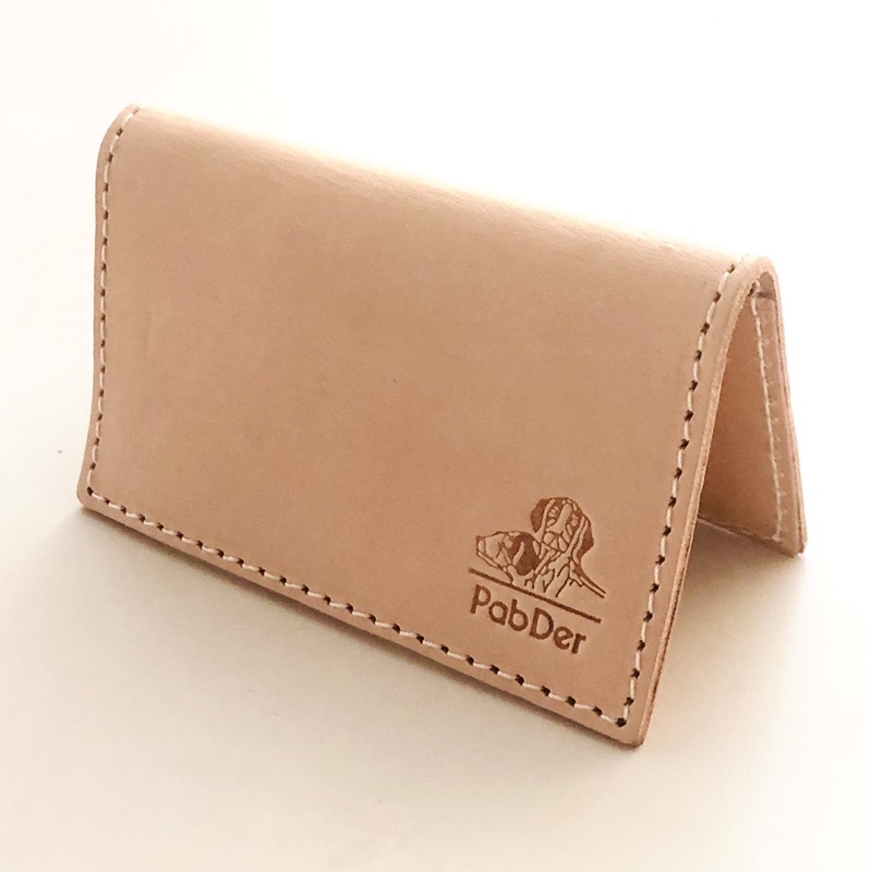 Pabder Bi-fold Card Holder Mini Wallet Natural Leather CH0000 | Shopee ...