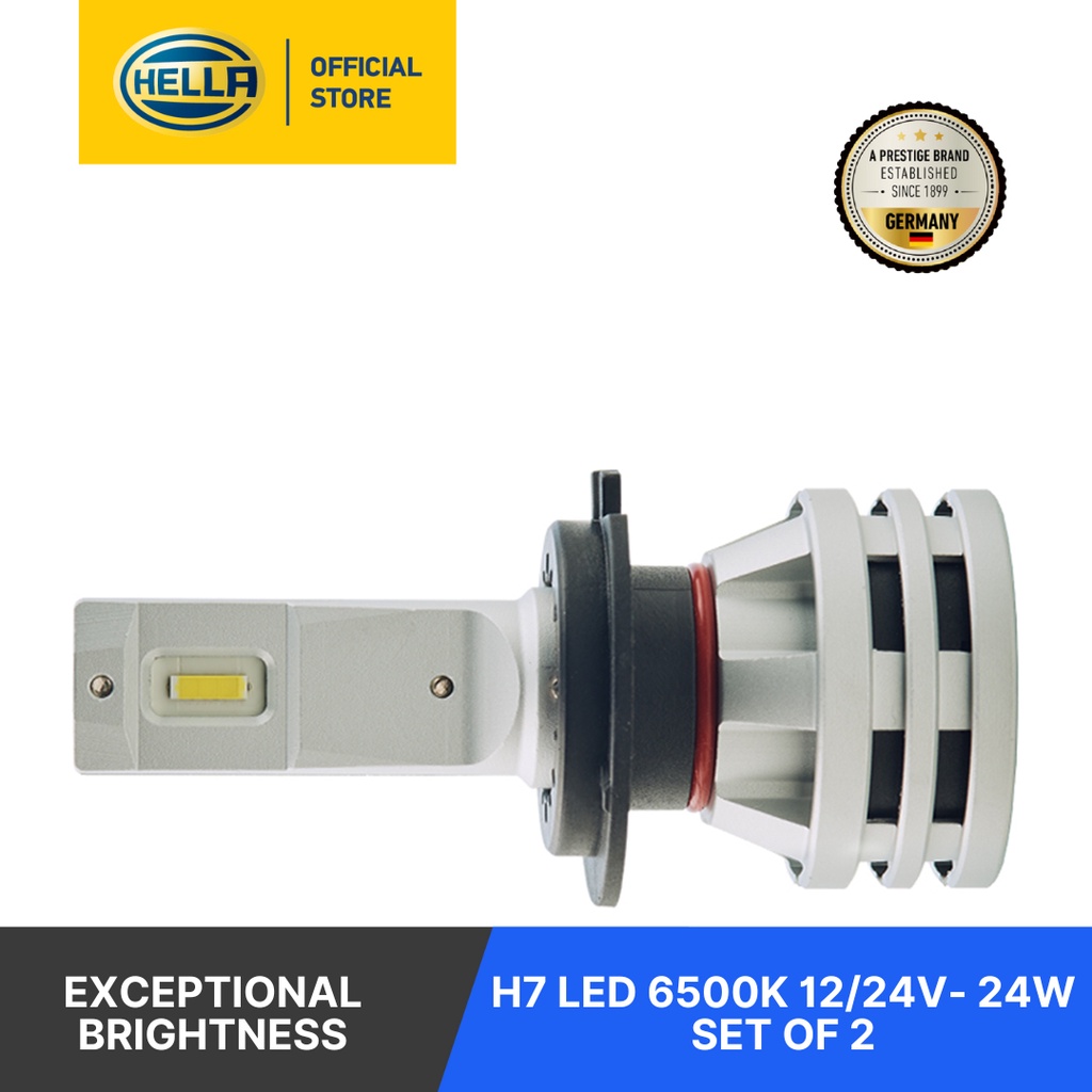 HELLA Led 6500K Bulbs Range H1/H3/H4/H7/H8/H11/H16/Hb3/Hb4 Set Of 2 | Shopee Philippines