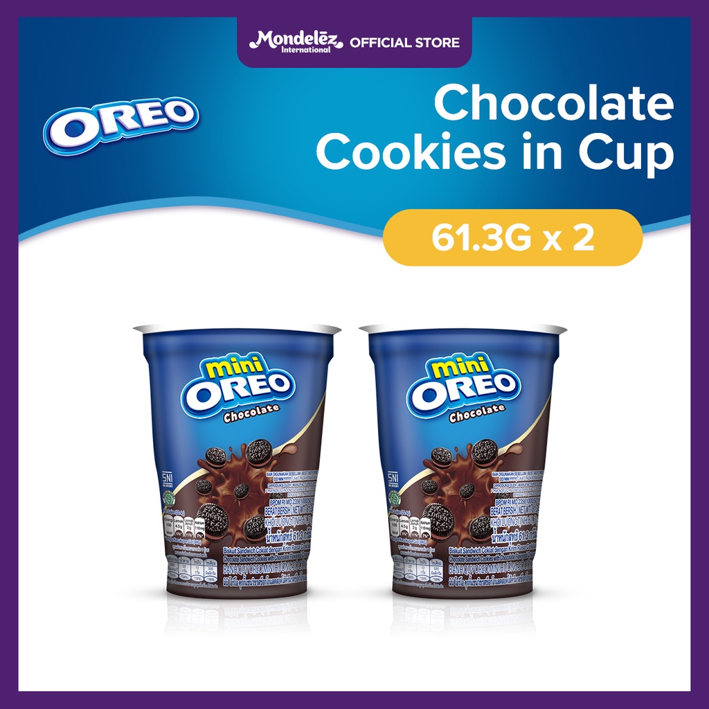 Oreo Mini Cup - Chocolate Flavor 61.3g Sandwich Cookie Snack with Rich ...