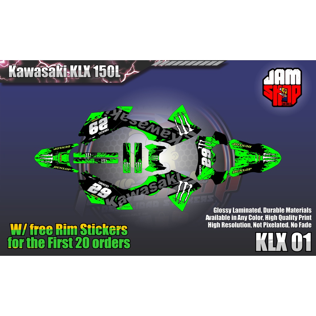 Kawasaki KLX 150L Full Decals Limited Design - Batch 1 | Shopee Philippines