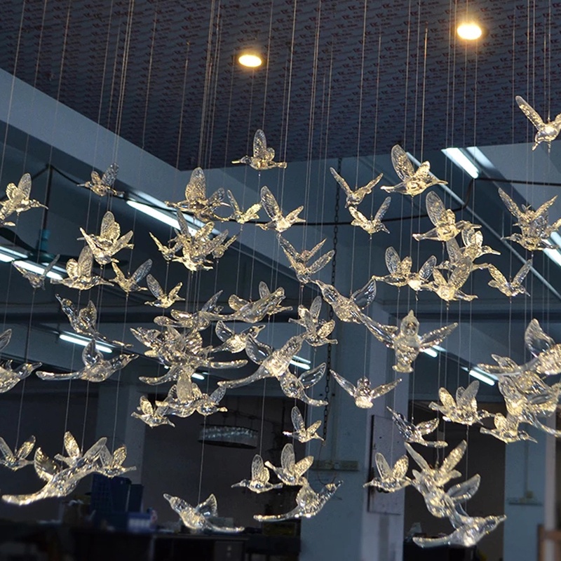 3Sizes Crystal Acrylic Flying Bird Decor/Wedding Party Stage Ceiling ...