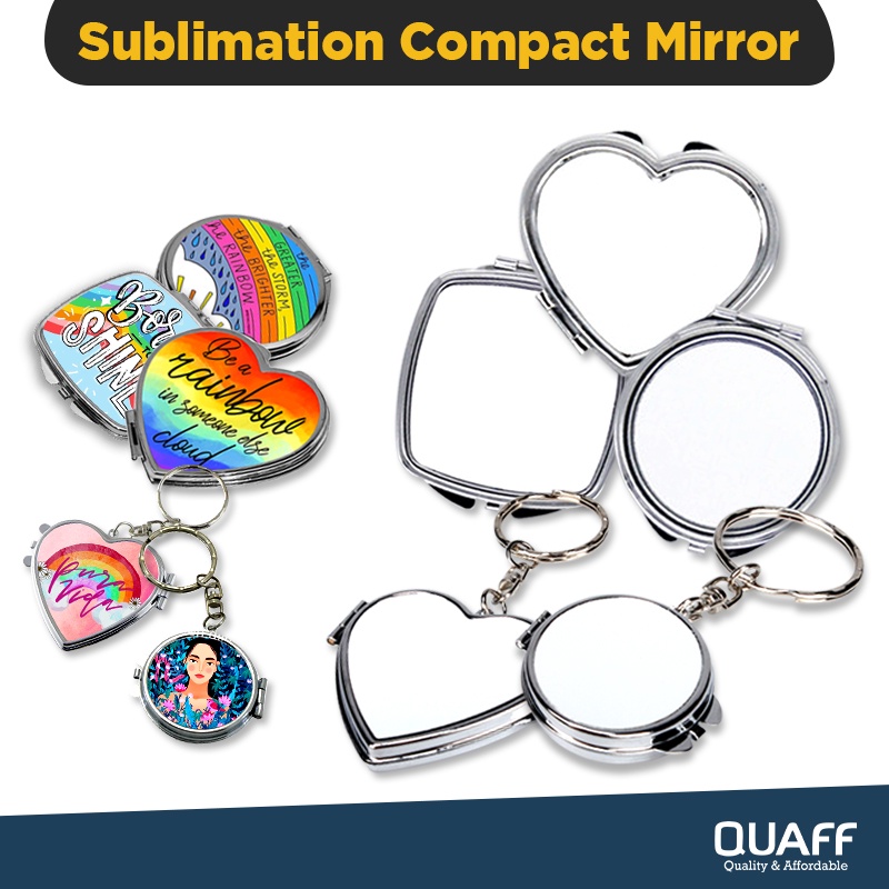 Sublimation Compact Mirror || Square, Round, Heart | Shopee Philippines