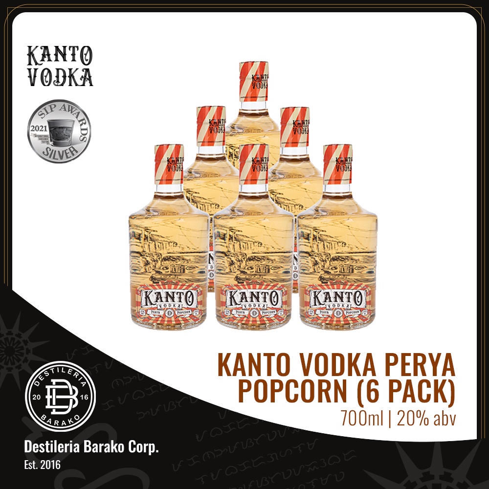 Kanto Perya Popcorn Vodka 700ml 20% ABV - 6 Pack | Destileria Barako ...
