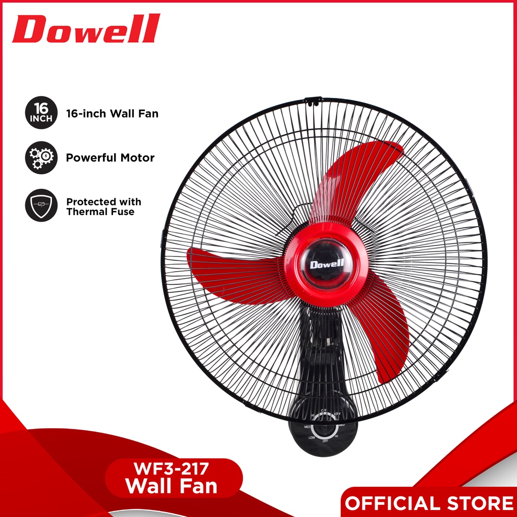 Dowell WF3-217 "16 Wall Fan Red | Shopee Philippines