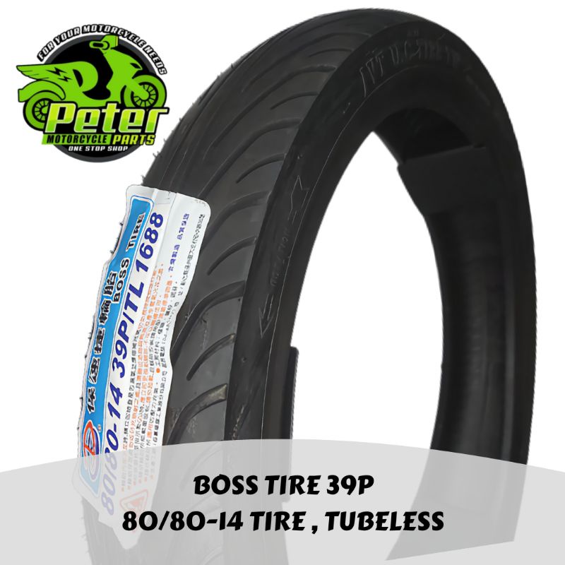 TIRE BOSS TIRE 80/80-14 TUBELESS MIO/CLICK/BEAT (MADE IN TAIWAN ...