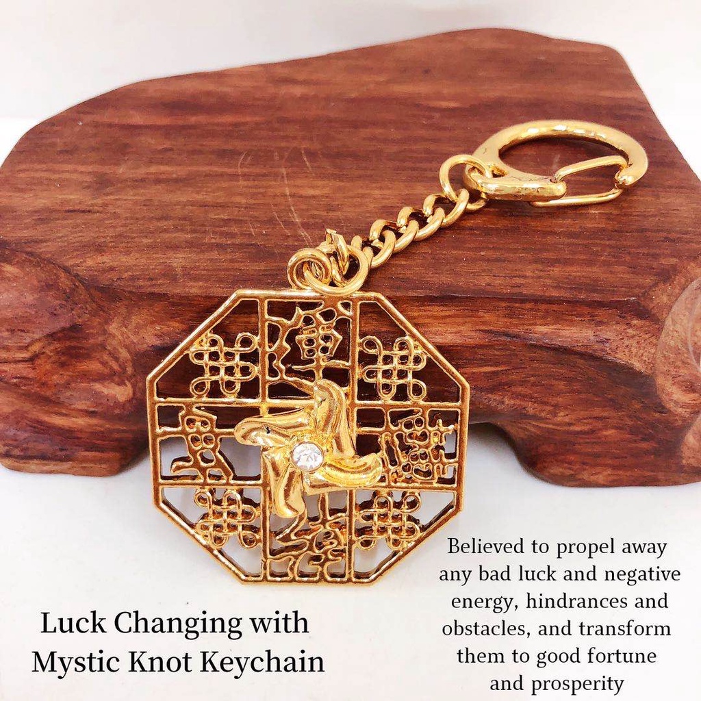 Fengshui LUCK CHANGING FAN WITH MYSTIC KNOT KEYCHAIN | Shopee Philippines