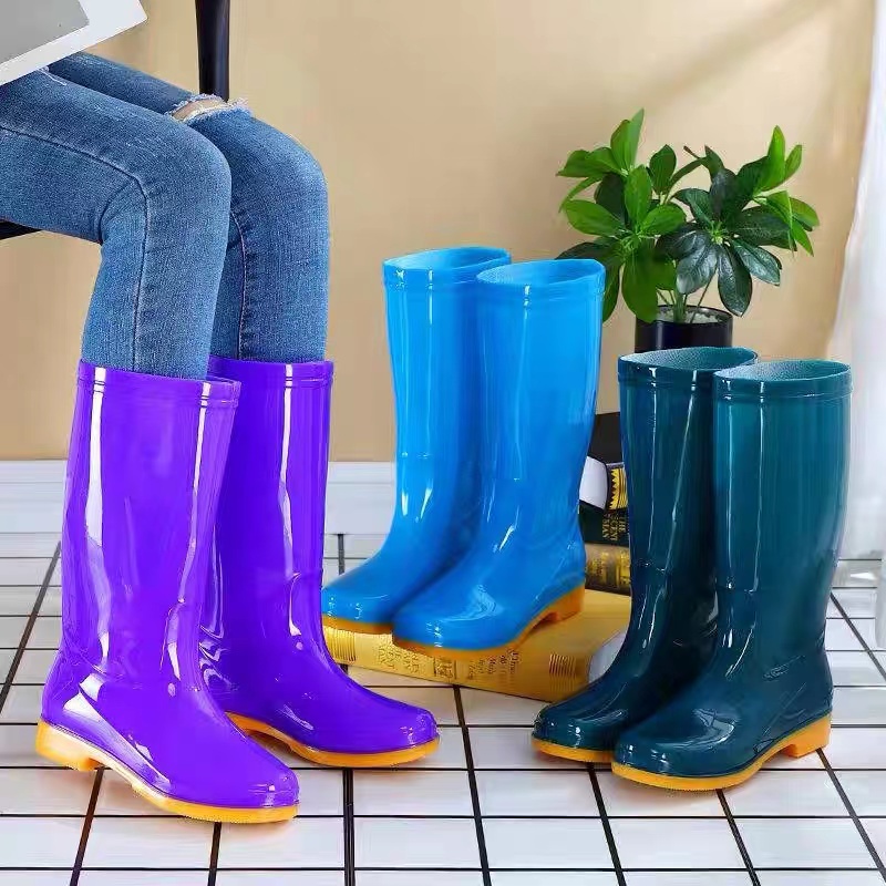 Women's high tube anti-slip rain shoes waterproof shoes like rubber ...