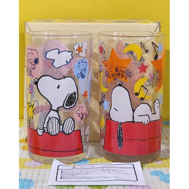 Snoopy and Woodstock Drinking Glass PEANUTS | Shopee Philippines