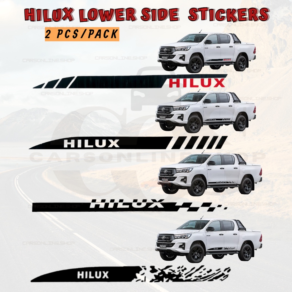 COS 2pcs TOYOTA HILUX LOWER SIDE STICKER TRUNK DECAL VINYL | Shopee ...