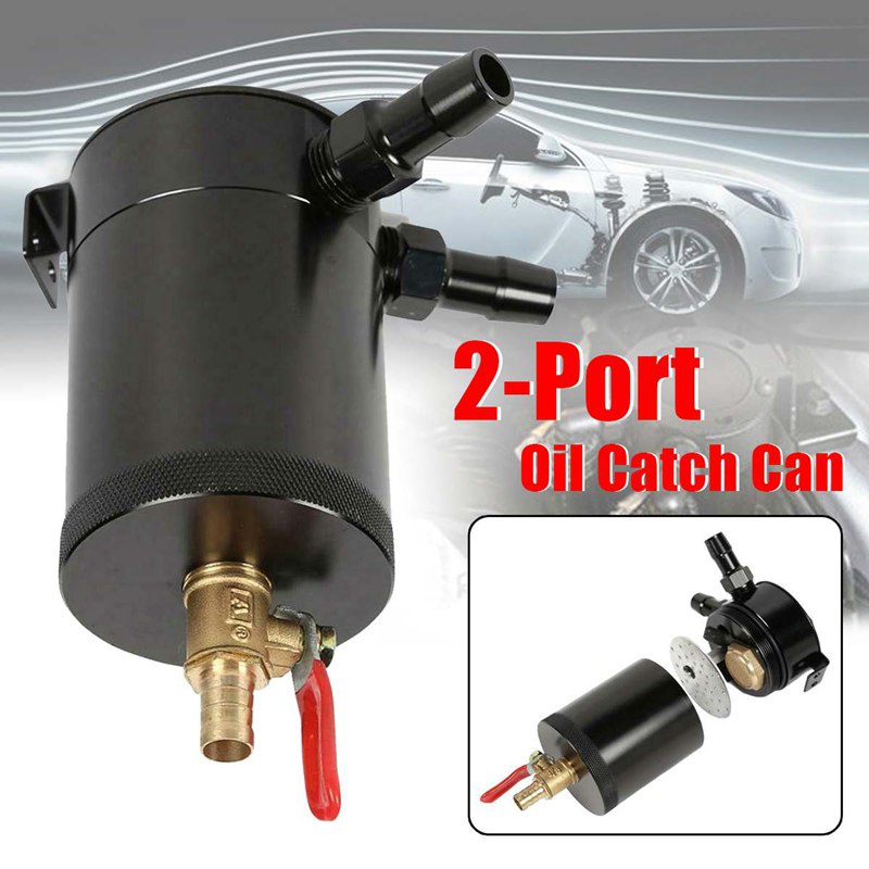 Universal Oil Catch Can Compact Baffled 2-Port Aluminum Reservoir Oil ...