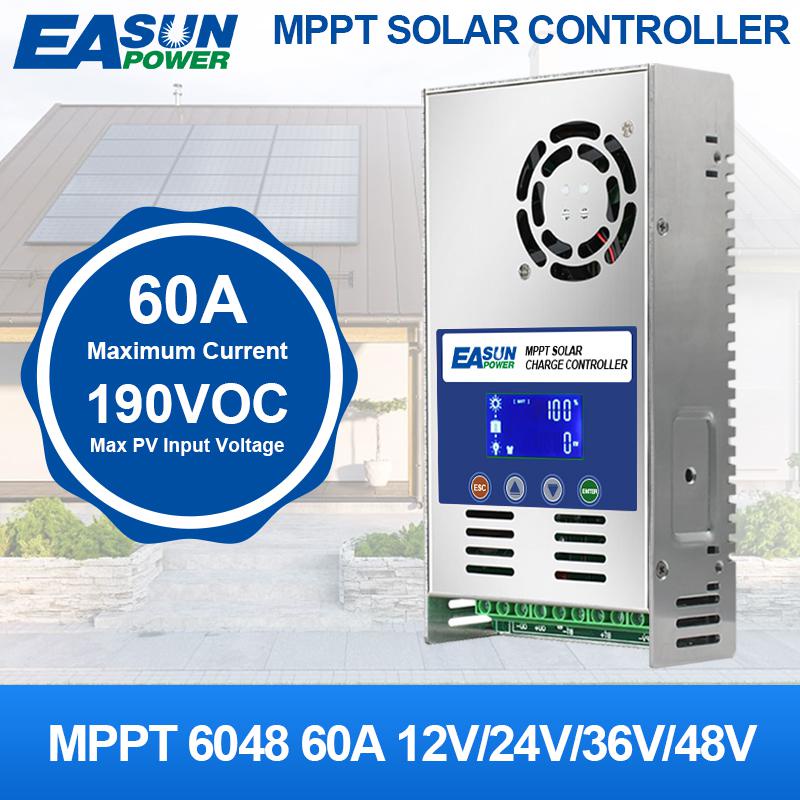 Easun Power Solar Charger Controller Mppt 60a And Solar Panel Solar Charge Regulator 12v 24v 36v