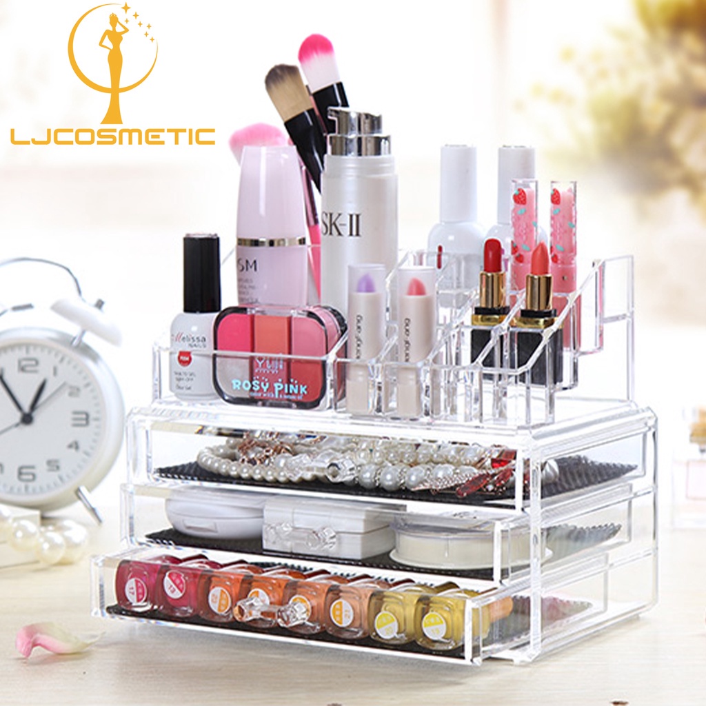 Makapal Home Textiles 3 Drawers/3Layers Clear Acrylic Cosmetic Makeup ...