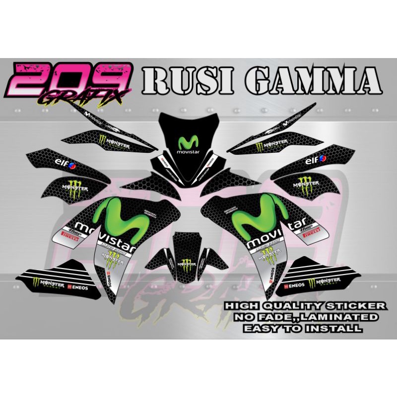 Rusi Gamma decals sticker, Laminated | Shopee Philippines