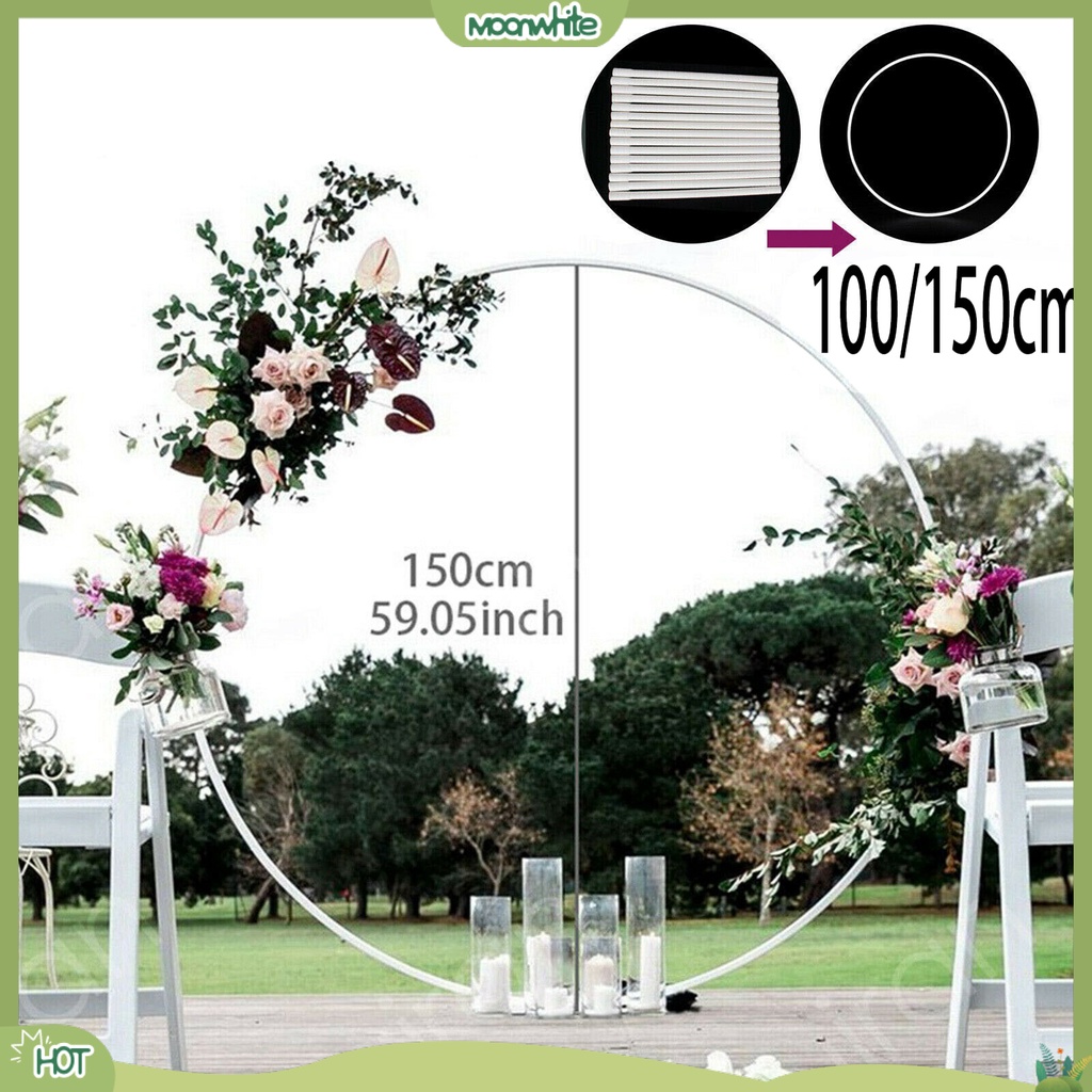 (MOONWHITE) Sturdy Balloon Stand Round Circle Balloon Flower Arch Stand ...