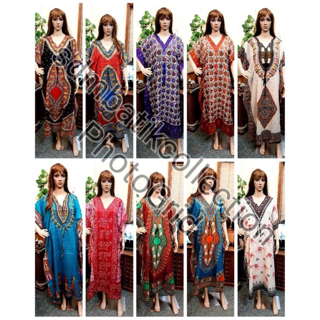 BATIK DASTER DRESS PLUS SIZE KAFTAN DRESS INDIAN BEACH MAXI DASHIKI ...