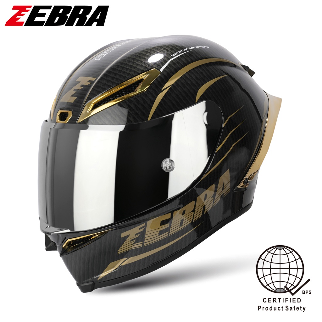 Original Zebra Helmet Motorcycles Fullface Single Lens With Spoiler 795 ...