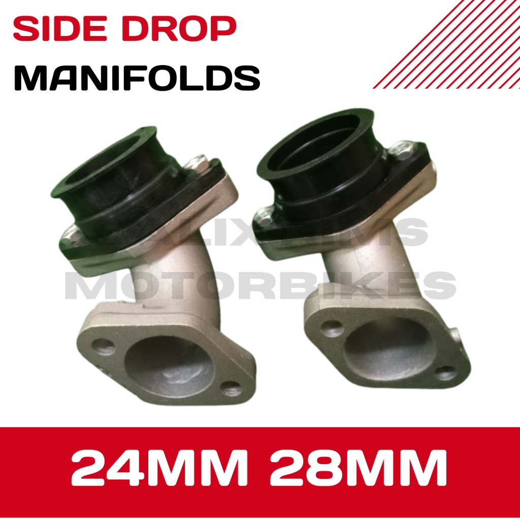 ☄Side Drop Manifold Xrm/wave/rusi scooters (24mm/28mm/30mm) | Shopee ...