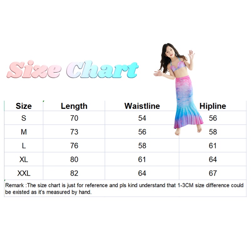 Moms_Kiss 2pc Swimsuit Mermaid Costume Rainbow Bikini Tail Two-Piece ...