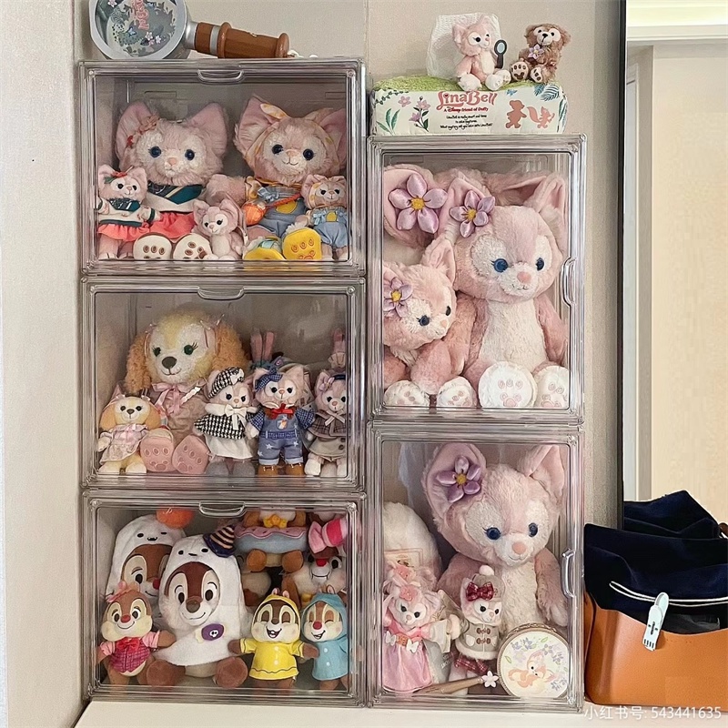 【Soft】Doll storage box doll plush toy display cabinet transparent box ...