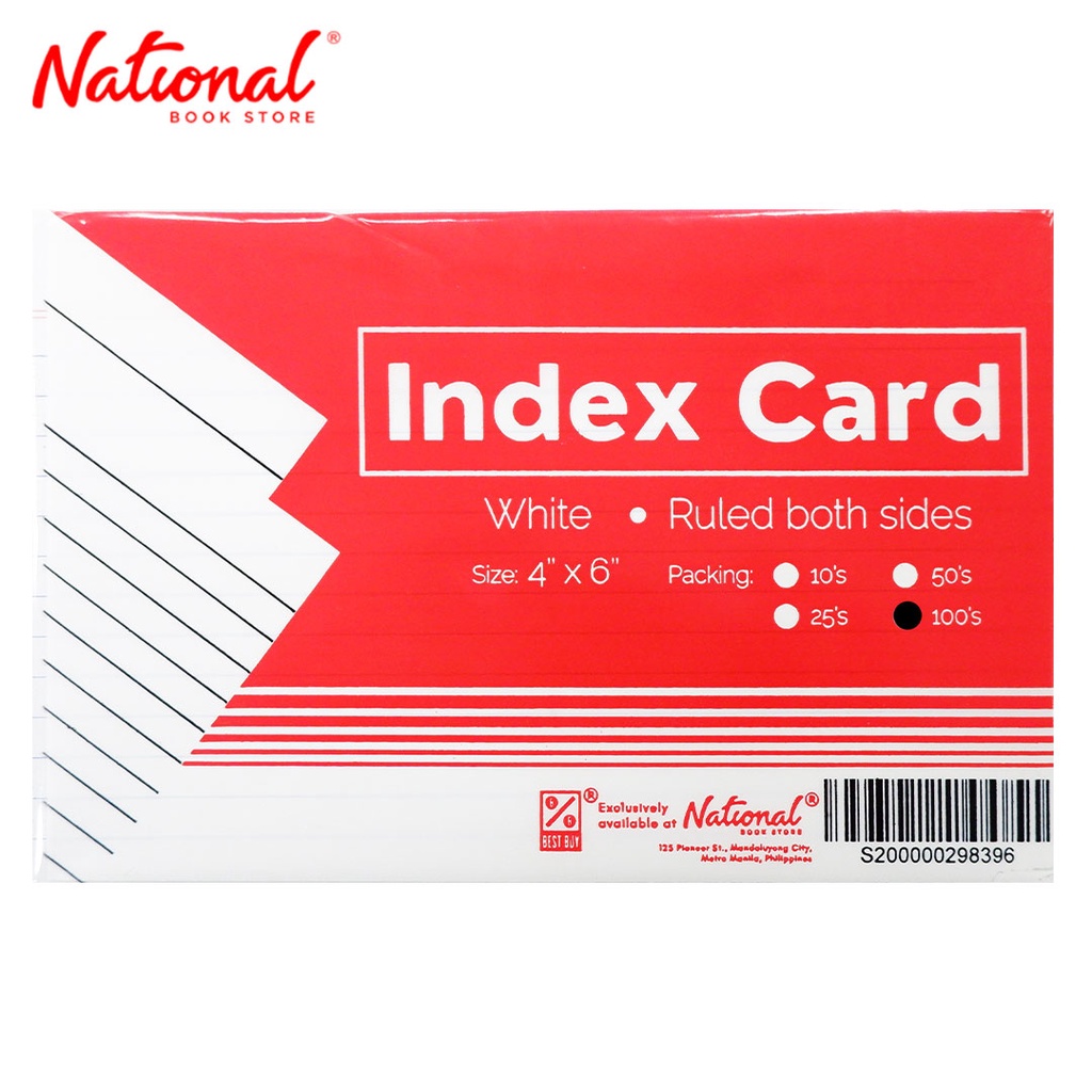 Best Buy Index Card White 4x6 100's Ruled Both Sides - School & Office ...