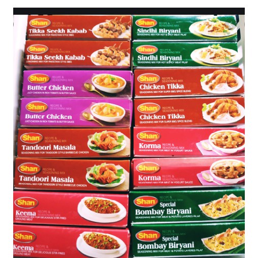 Shan Recipe Mixes (BBQ, Curry, Haleem, Biryani, Pilaf, Chaat Masala ...