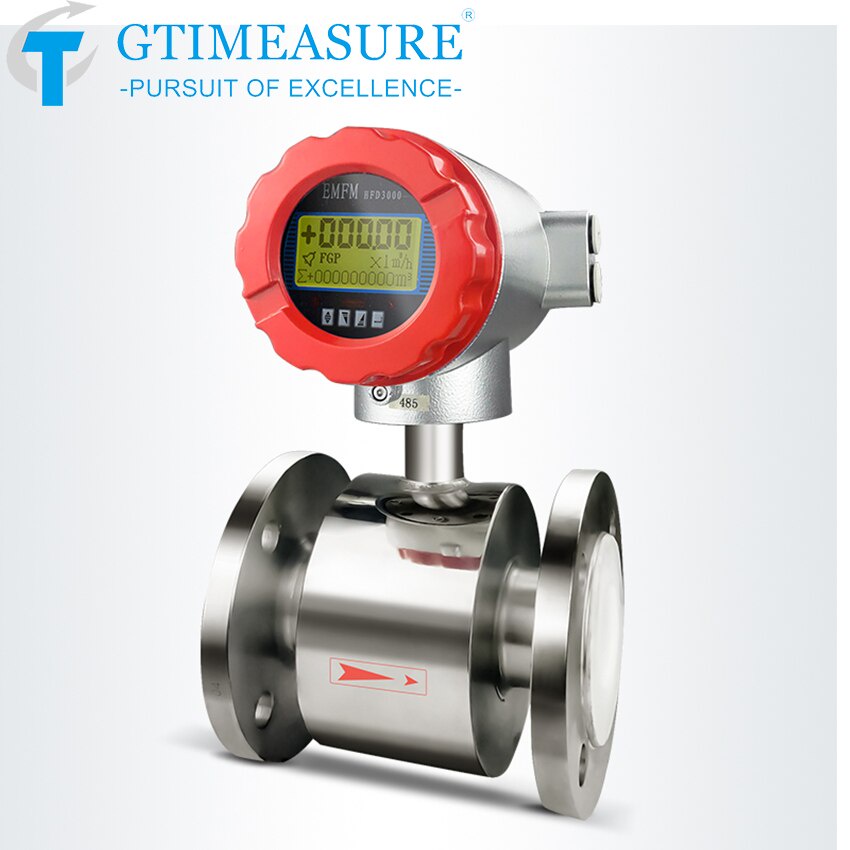 SS304 Electromagnetic Water Flow Meter Chemical Acid Base Liquid Sewage ...