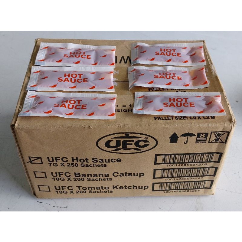 UFC Hotsauce sachet 1box=250pcs | Shopee Philippines