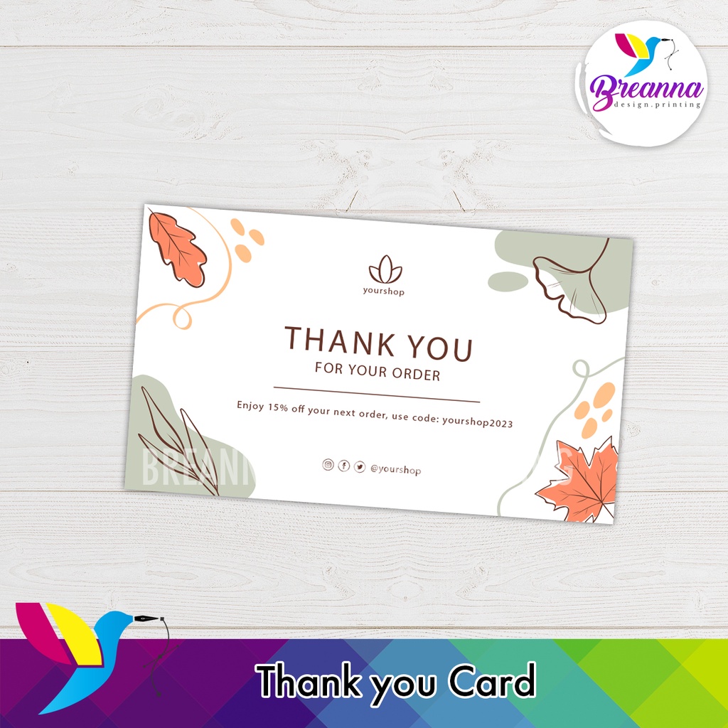 Personalized Laminated Thank you card / Calling Card | Shopee Philippines