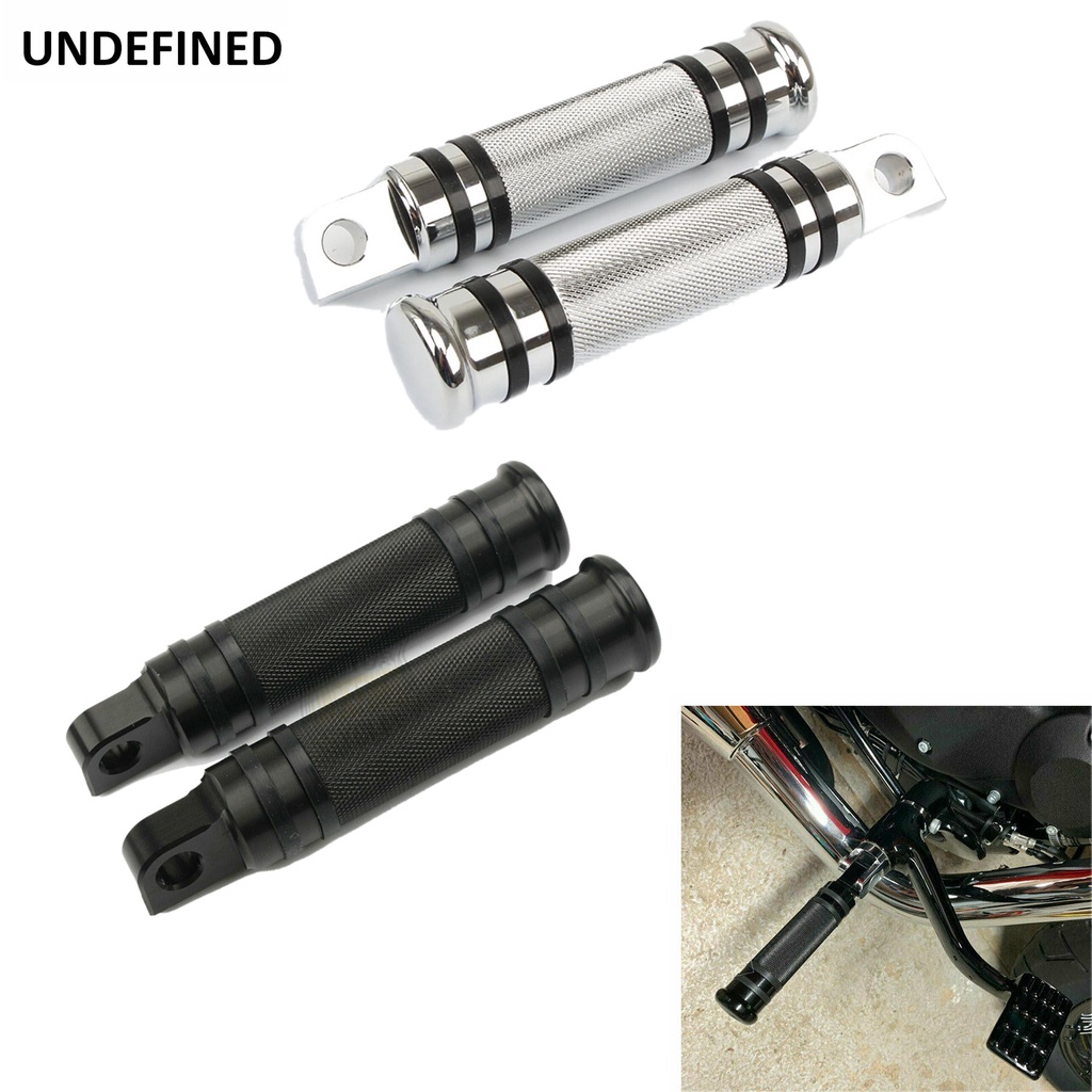 Motorcycle Pegs Footrests Chrome CNC Knurled Rear Front Foot Peg Pedal ...