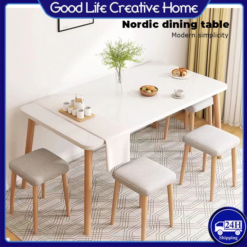 Nordic Wood Square Dining Table Study Computer Desk Office Table ...