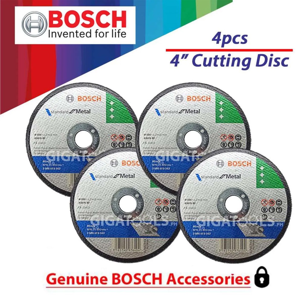 Bosch Cutting Disc 4-inch for Metal Thin 1.2 mm ( 2608619343 ) with ...