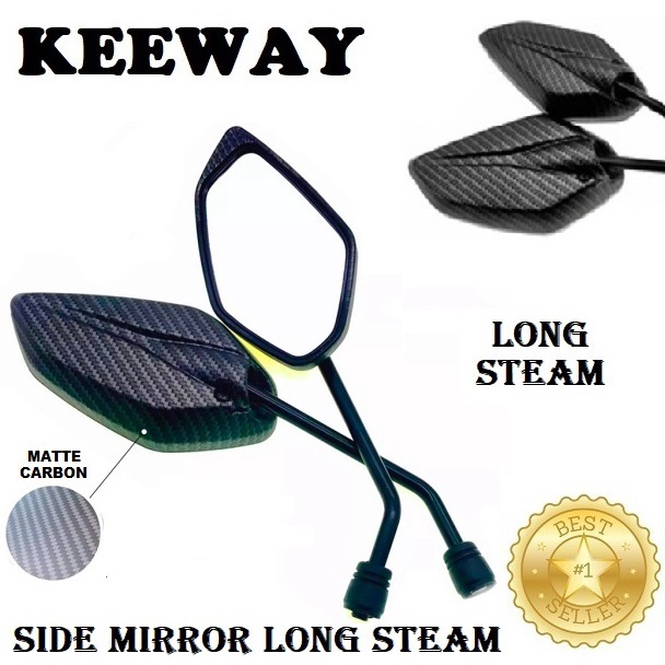 KEEWAY RCS-RCX 125 | Motorcycle Side Mirror Long Steam | Black Carbon ...
