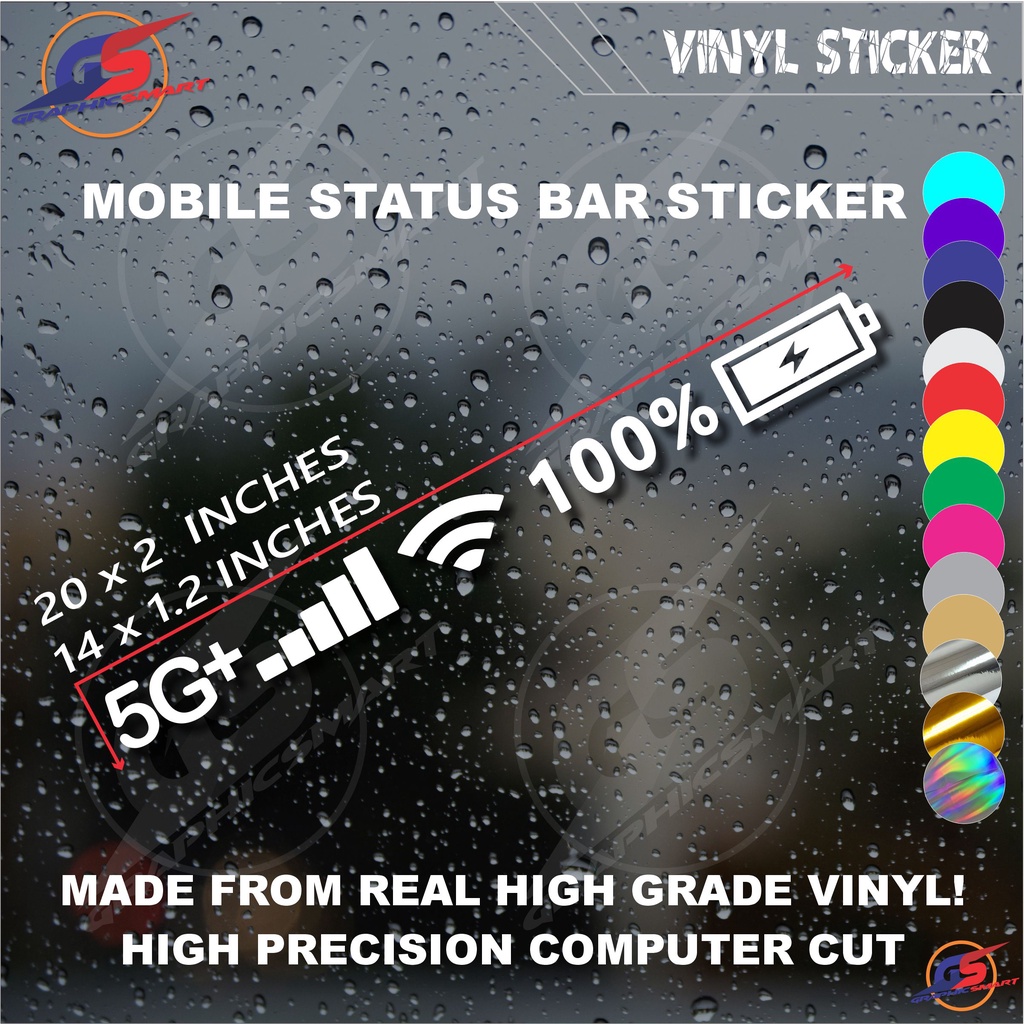 Mobile Status Bar Wifi Signal Battery Sticker Vinyl Decal | Shopee ...
