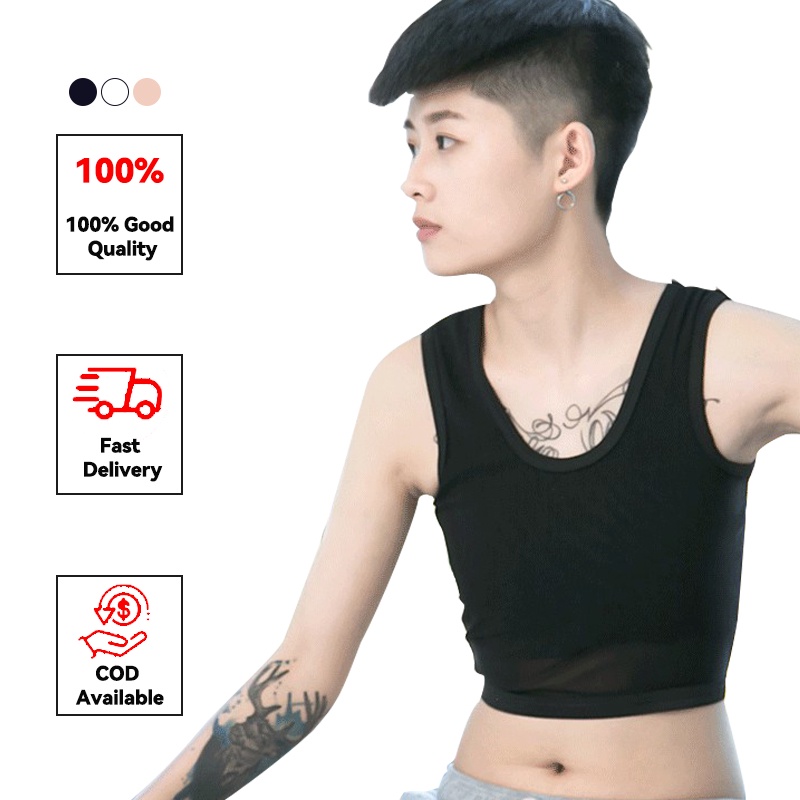 Head Covering Breast Binder Ice Silk Thin Breathable Crop Top Chest ...