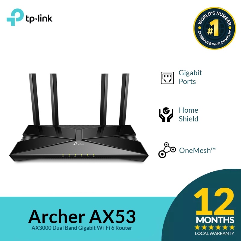 TP-Link Archer AX53 AX3000 Dual Band Gigabit Wi-Fi 6 Router | Shopee ...
