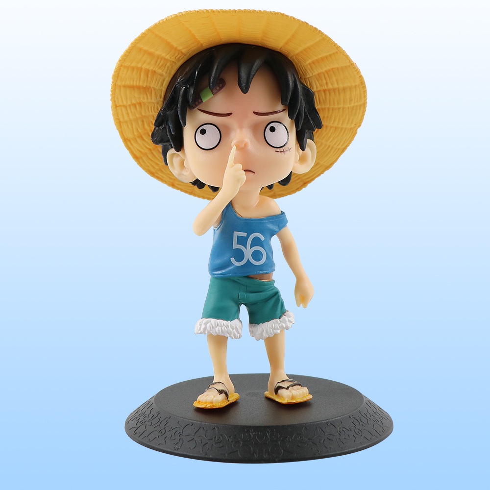 One Piece Q Edition Luffy model doll Buckle nose Luffy Anime figure ...