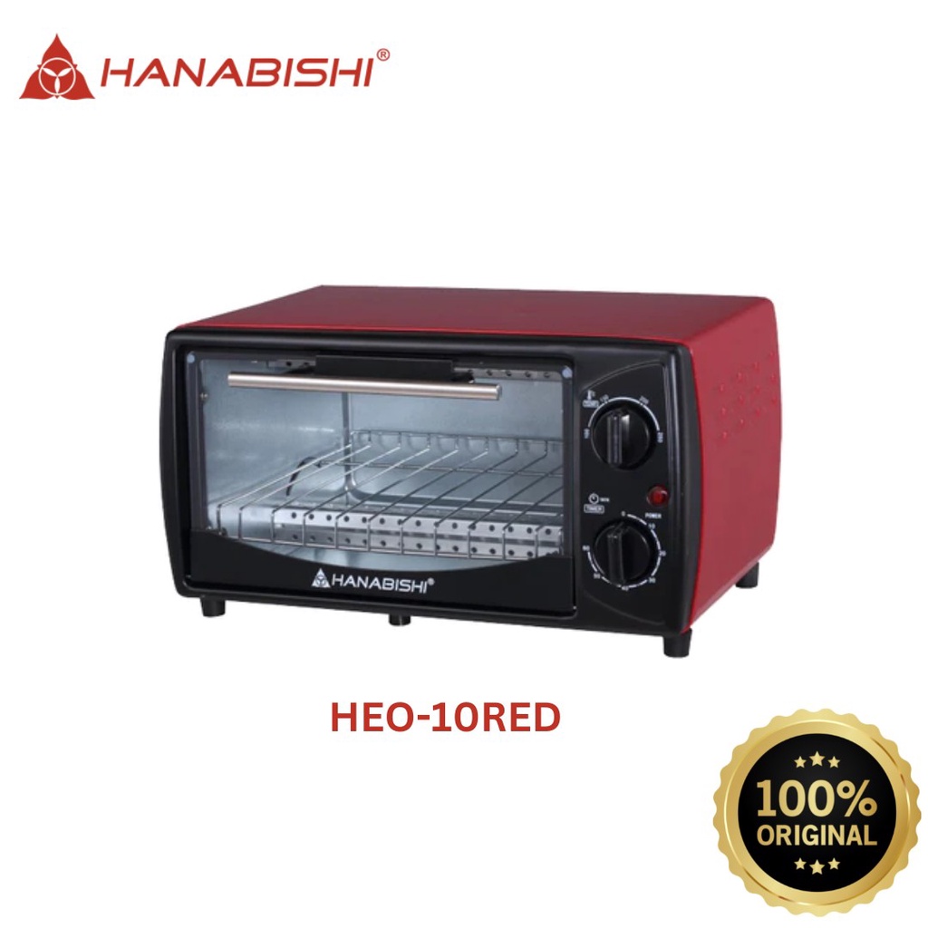 Hanabishi HEO-10RED 10Liters Capacity Oven Toaster Stainless Steel 10L ...