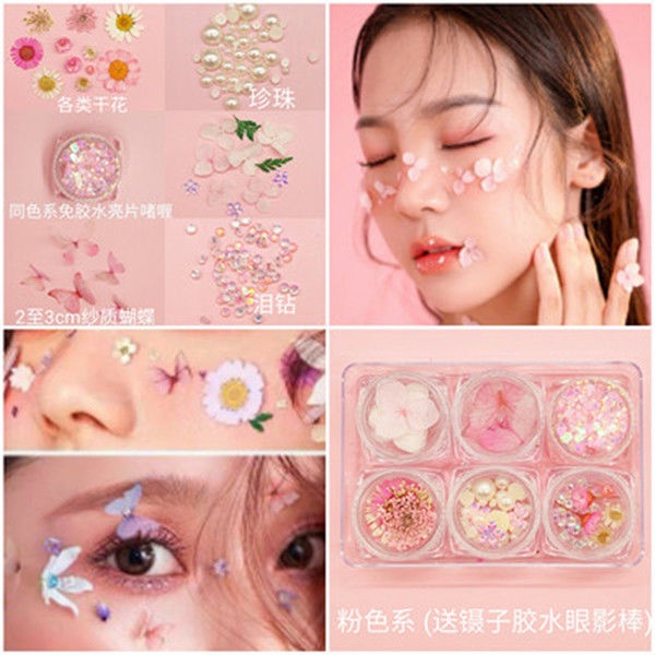 Eye Makeup Eyeshadow Gel Sequins Face Star Glitter Dried Flower Petal ...