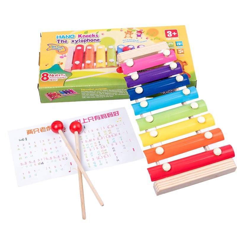 8 Tones Musical Instrument Lovely Xylophone Music Toy Kids Wooden ...