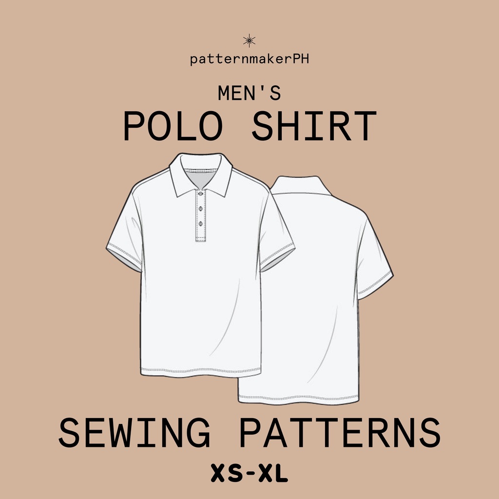 Sewing Pattern: Men's Polo Shirt Regular Fit XS-XL | Shopee Philippines