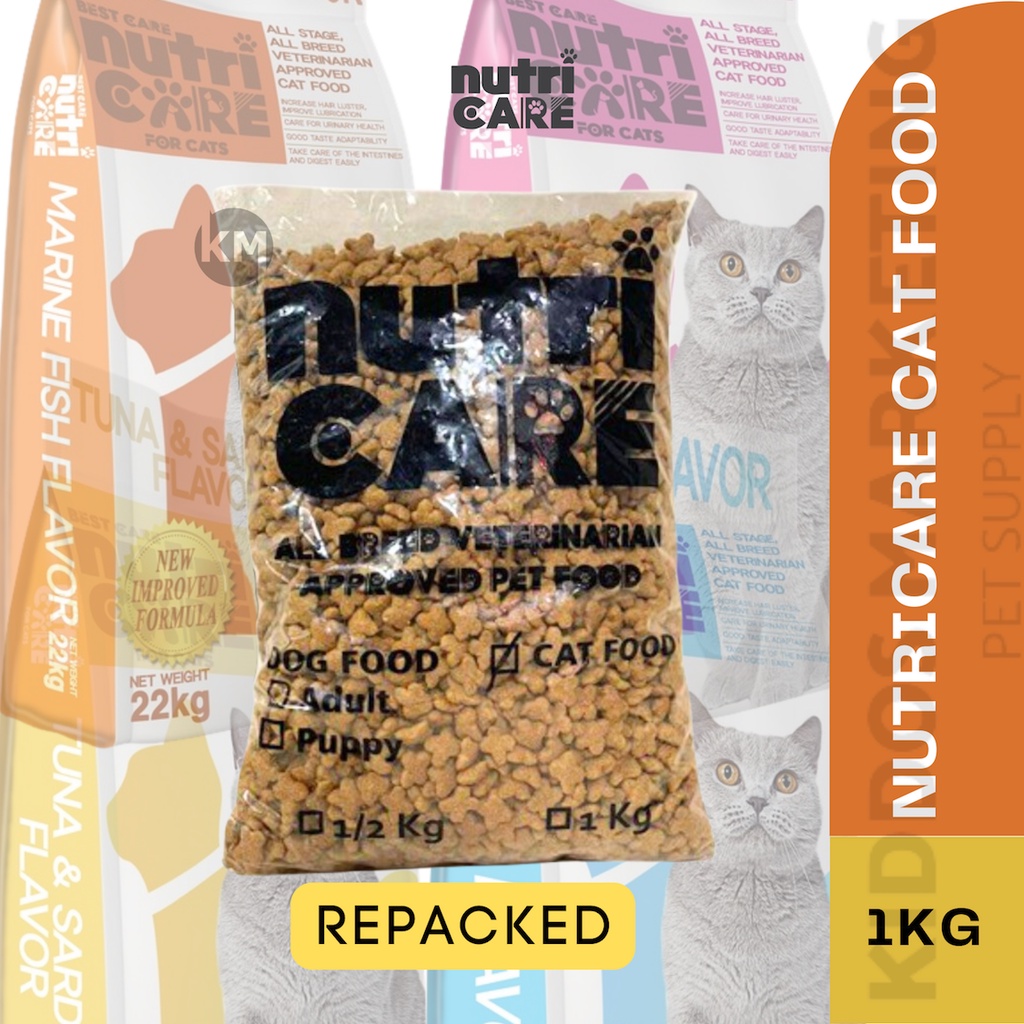 Nutricare Pure Natural Dry Food All Stages Cat Food Repacked 1kg 500grams KMPetSupply | Shopee ...
