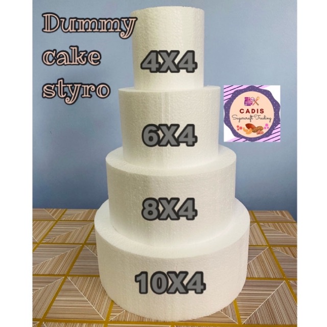 ஐROUND Styrofoam Dummy Styro Cake 4” 6” 8” 10” ( height 4”, 5”, 6 ...