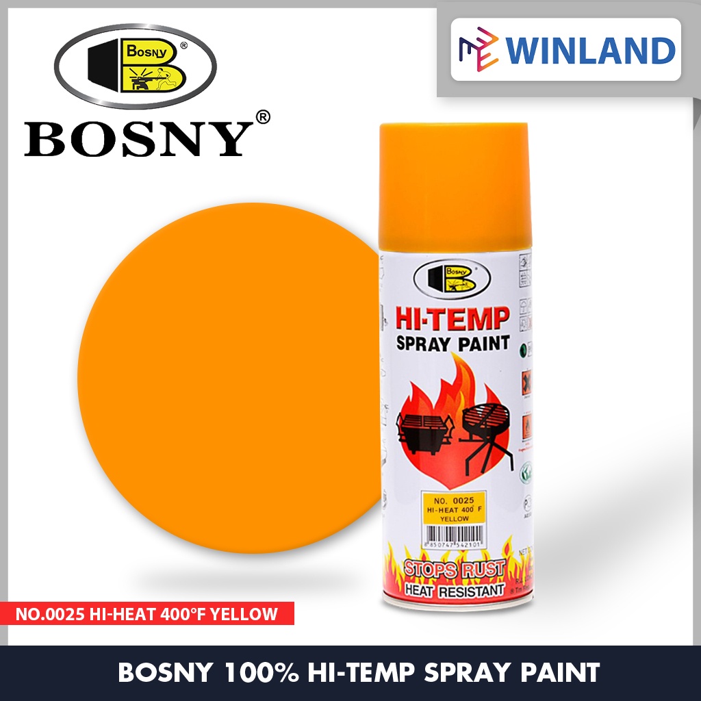 Bosny by Winland High Heat Hi Temp Resistant 400F Spray Paint No.0025 ...