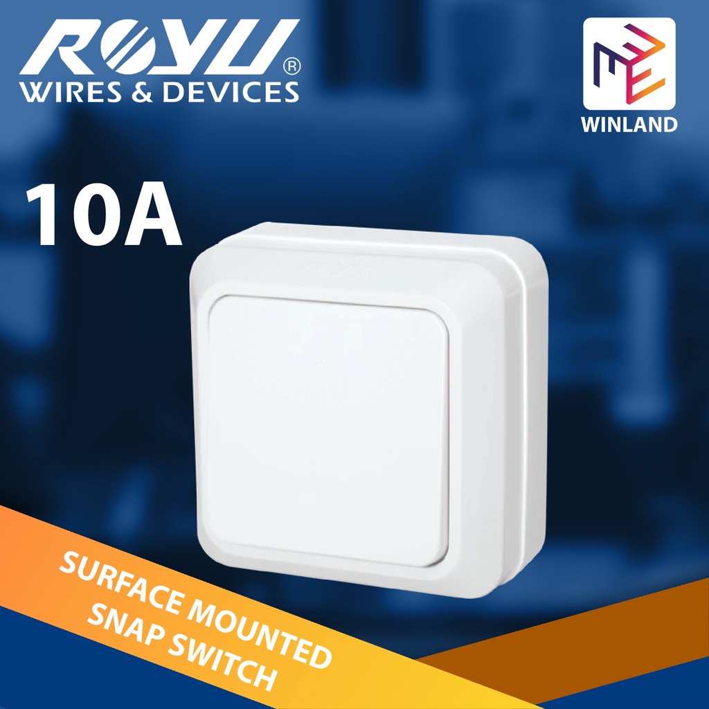 ROYU by Winland Surface Type 1-Gang Switch 10A (250V) REDSW201 | Shopee ...
