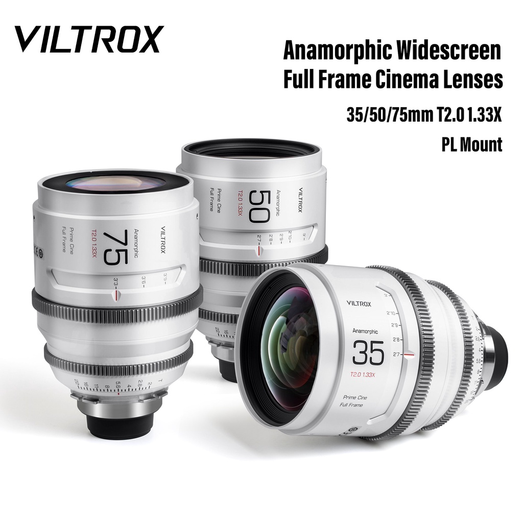 VILTROX 35mm 50mm 75mm T2.0 1.33X PL Mount Anamorphic Prime Cine Lens ...
